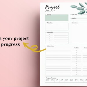 Printable Project Planner Template, Work Productivity Planner, Project ...