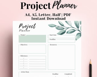 Printable Project Planner Template, Productivity Planner,work Planner ...