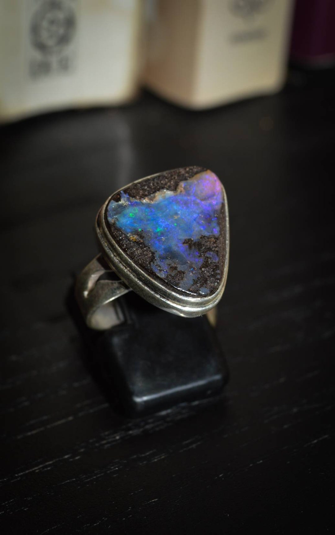 Opal Ring Boulder Opal Ring Raw Opal Australian Opal - Etsy Australia