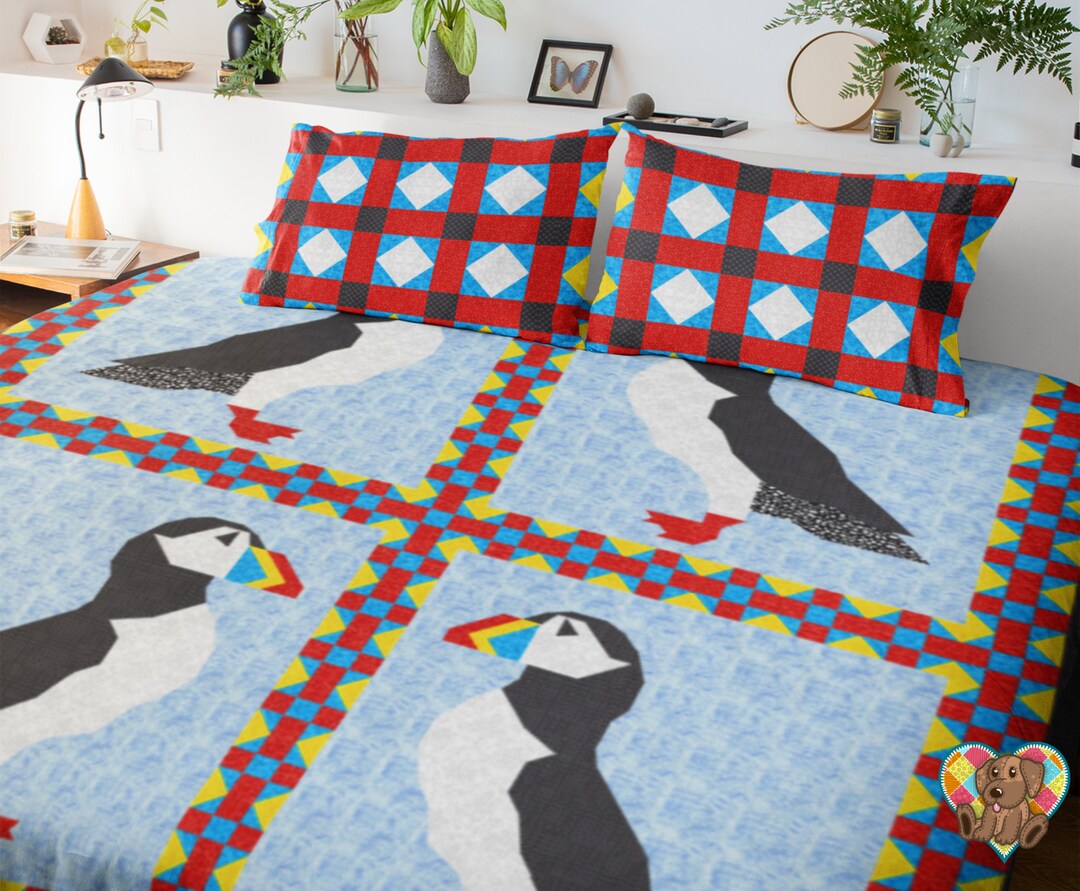 Puffin Downloadable Quilt Block Pdf Pattern | Puffin Quilt Pattern Pdf ...