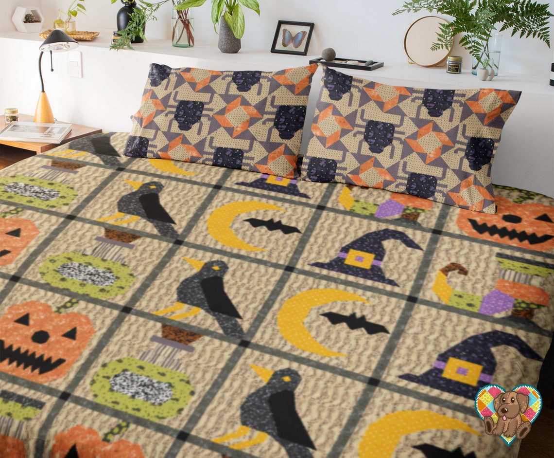 Halloween Witch Downloadable Quilt Pattern Halloween Quilt Pattern ...
