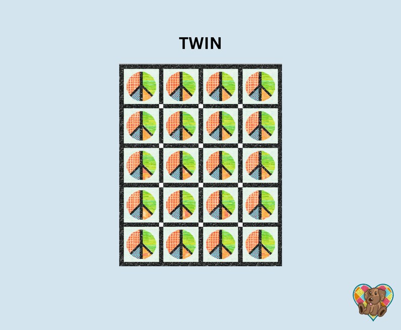 Peace Sign Quilt Block Pdf Pattern Peace Sign Quilt Pattern Pdf Quilt ...