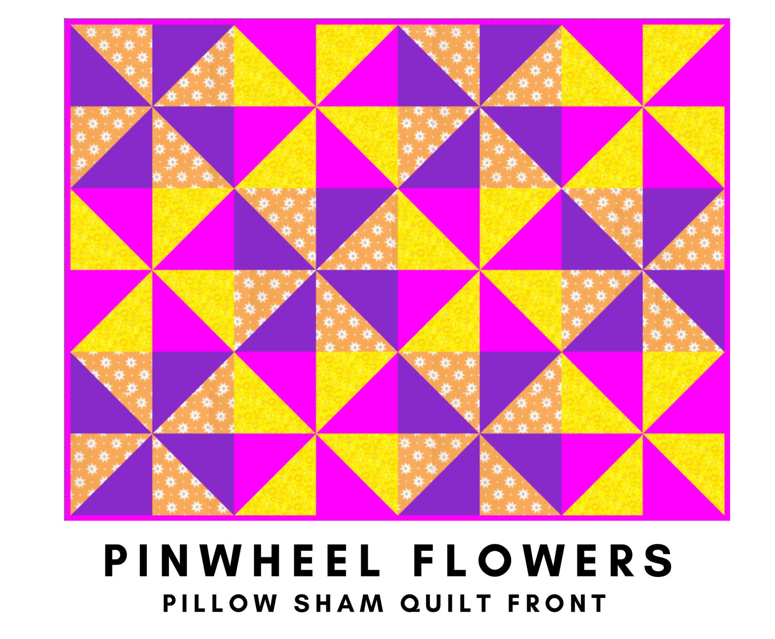 Pinwheel Flowers Quilt Block PDF Pattern Flower Quilt Block - Etsy