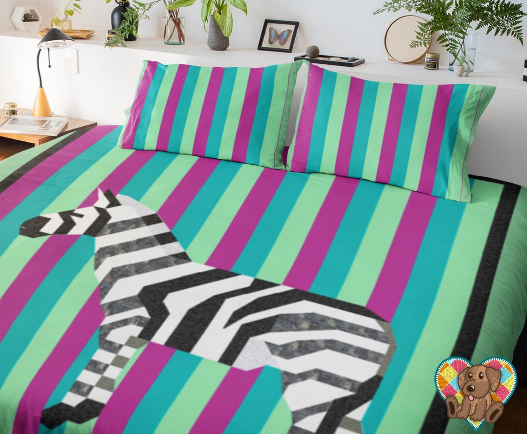 Zebra Quilt Pattern | Downloadable PDF Zebra Quilt Pattern | African ...