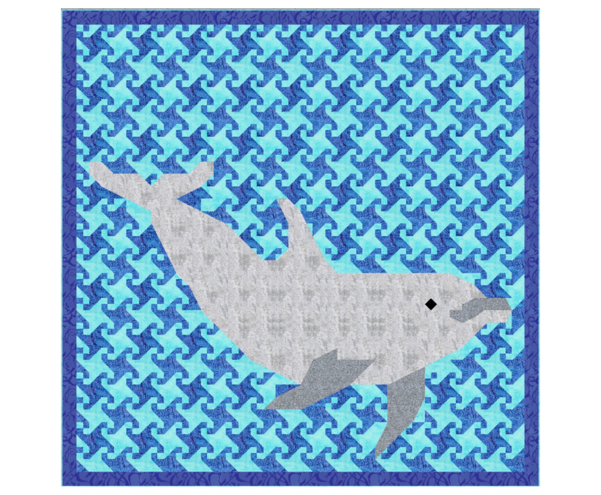 Dolphin Quilt Block Pattern Downloadable PDF Quilt Pattern - Etsy