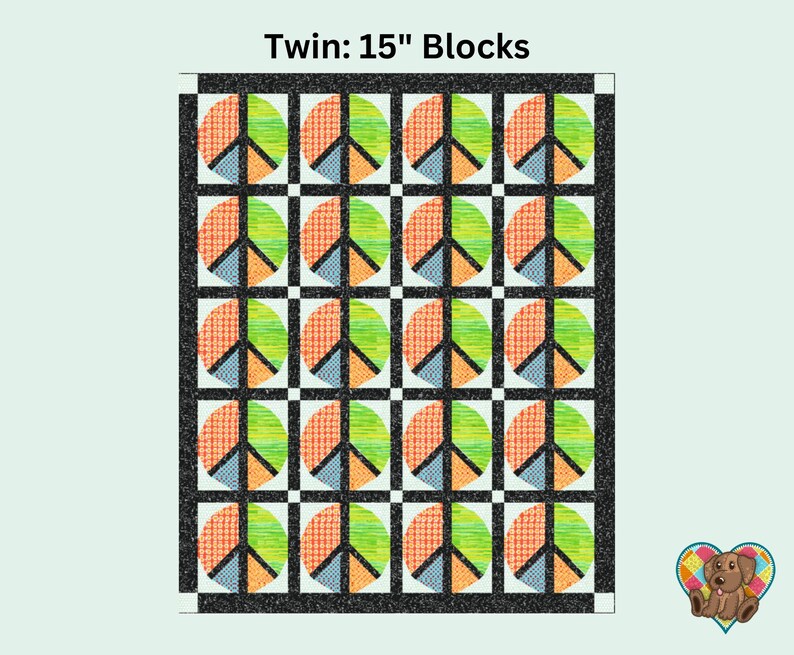 Peace Sign Quilt Block Pdf Pattern | Peace Sign Quilt Pattern Pdf ...