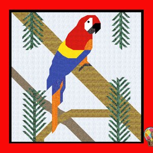 Parrot Quilt Block Pattern Downloadable PDF Parrot Quilt - Etsy