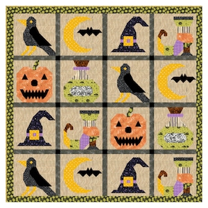 Halloween Witch Downloadable Quilt Pattern | Halloween Quilt Pattern ...