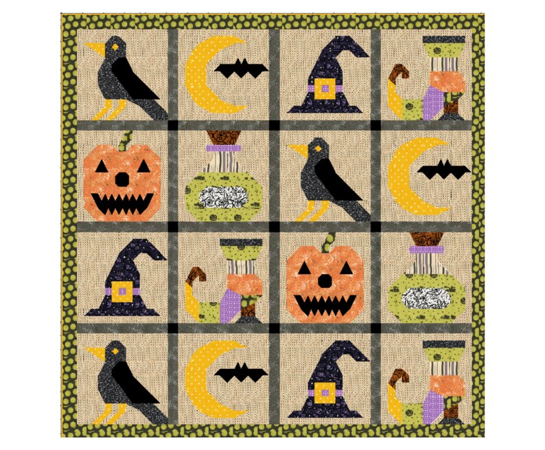 Halloween Witch Downloadable Quilt Pattern Halloween Quilt Pattern ...