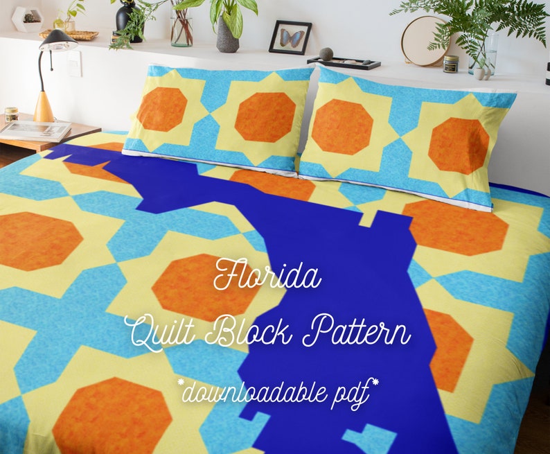 Florida Quilt Block Pdf Pattern State Quilt Block Pdf | Etsy