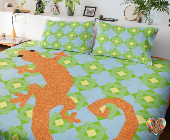 Gecko Quilt Block Pattern Downloadable PDF Gecko Quilt - Etsy Canada