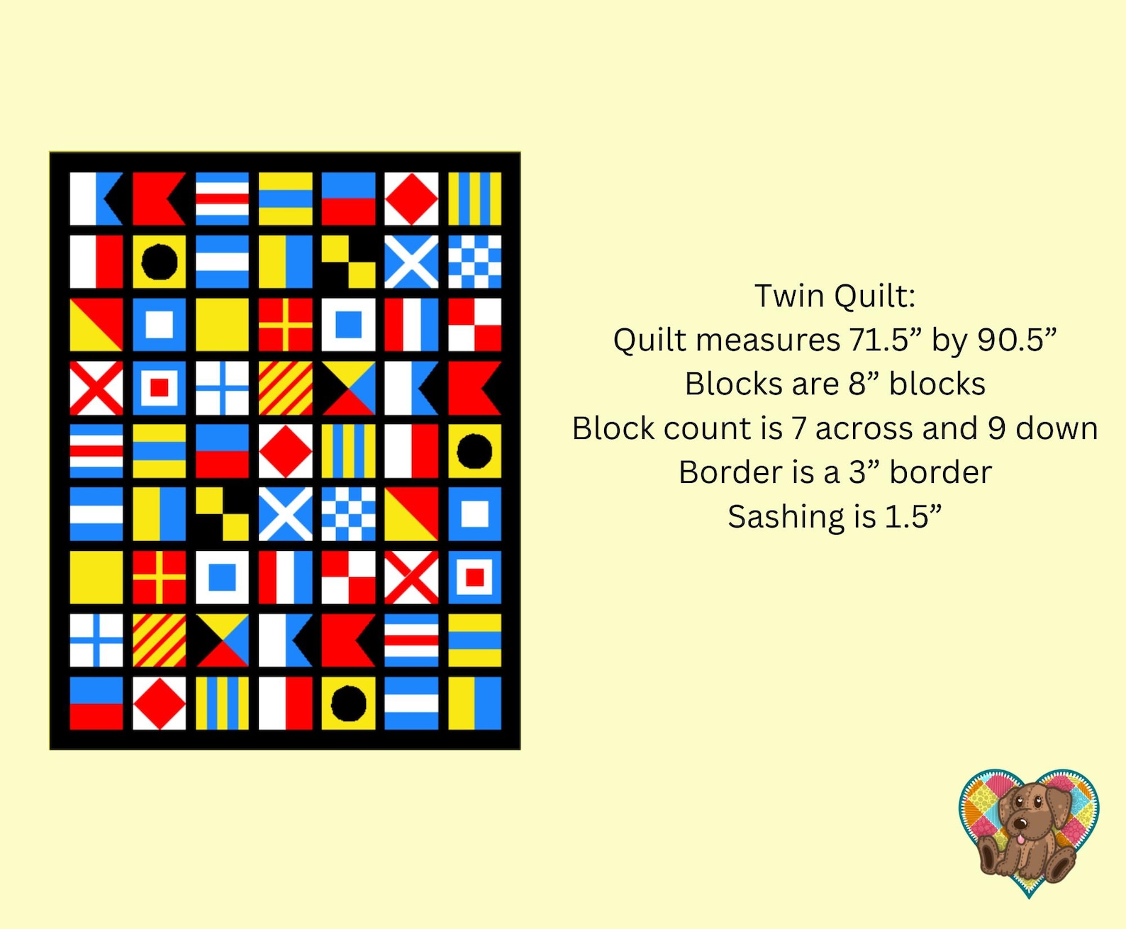 Nautical Flags Quilt Pattern: Beginner Ocean Theme (PDF Download) - Etsy