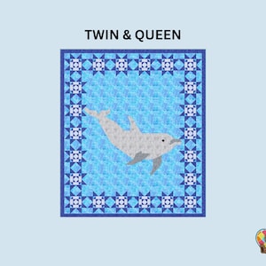 Dolphin Quilt Block Pattern | Downloadable PDF Quilt Pattern | Dolphin ...