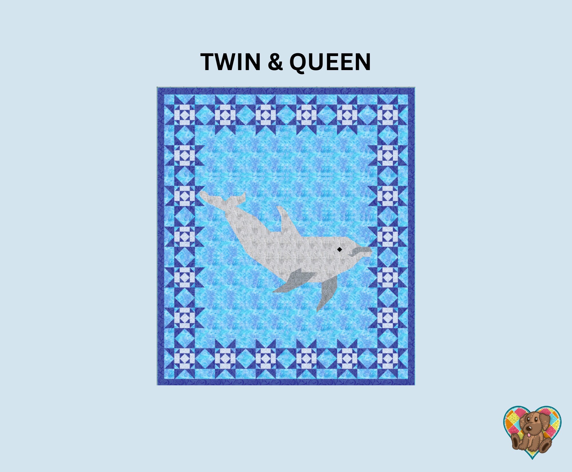 Dolphin Quilt Block Pattern Downloadable PDF Quilt Pattern Dolphin ...