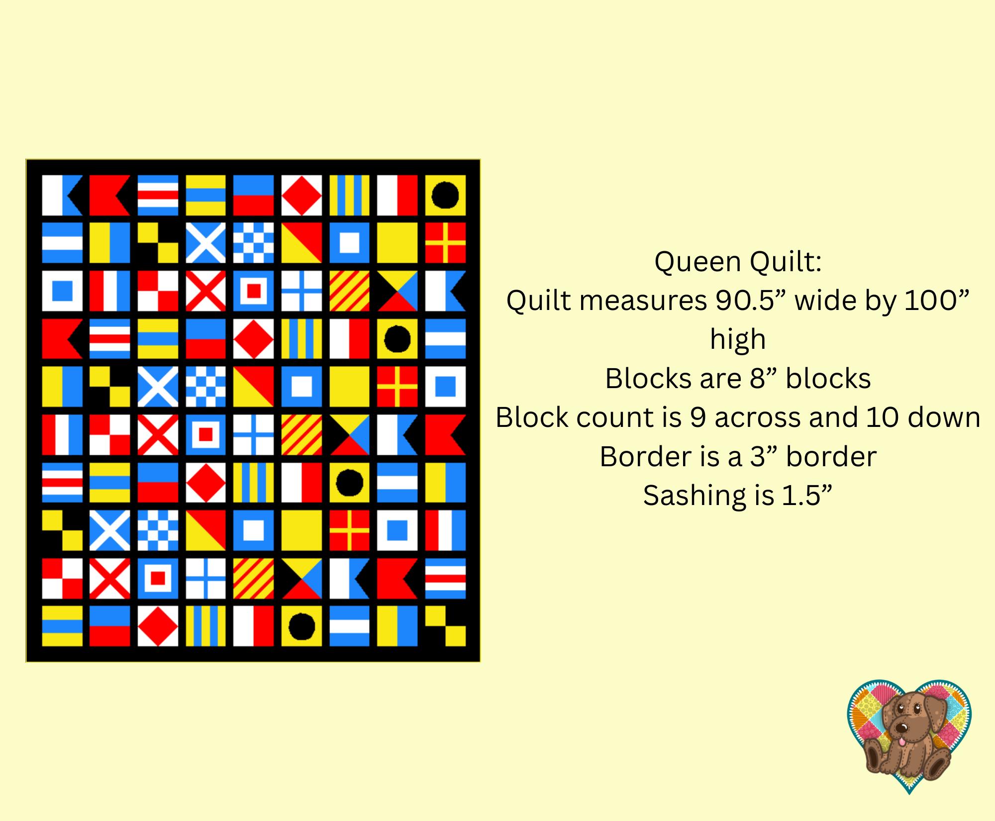 Nautical Flags Quilt Pattern: Beginner Ocean Theme (PDF Download) - Etsy