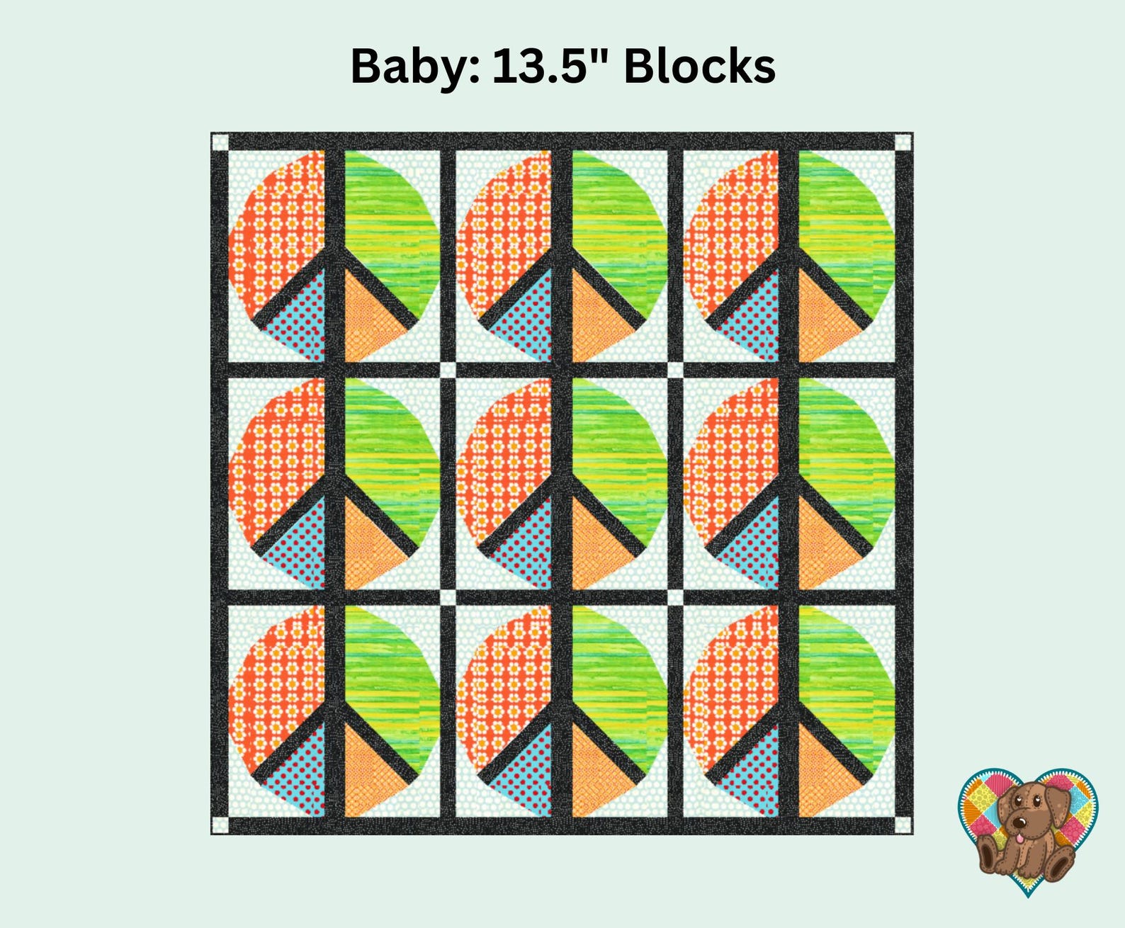 Peace Sign Quilt Block Pdf Pattern | Peace Sign Quilt Pattern Pdf ...