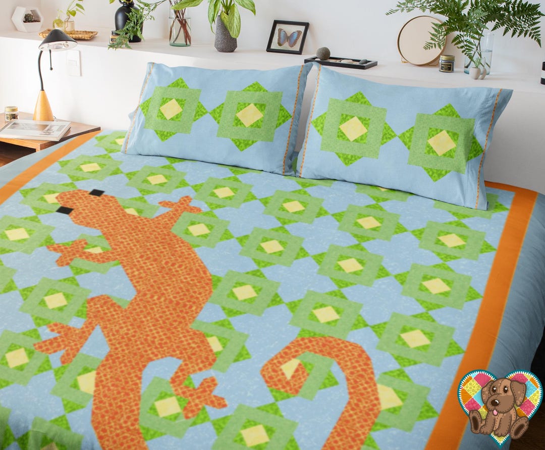 Gecko Quilt Pattern: Animal Design (PDF Pattern) - Etsy