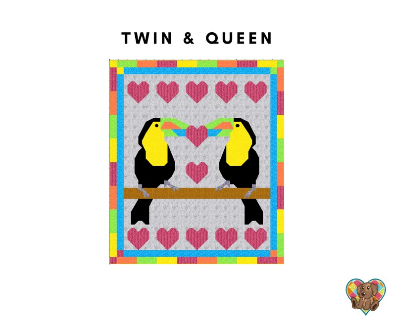 Toucan Love Quilt Pattern | Downloadable PDF Bird Quilt Pattern ...