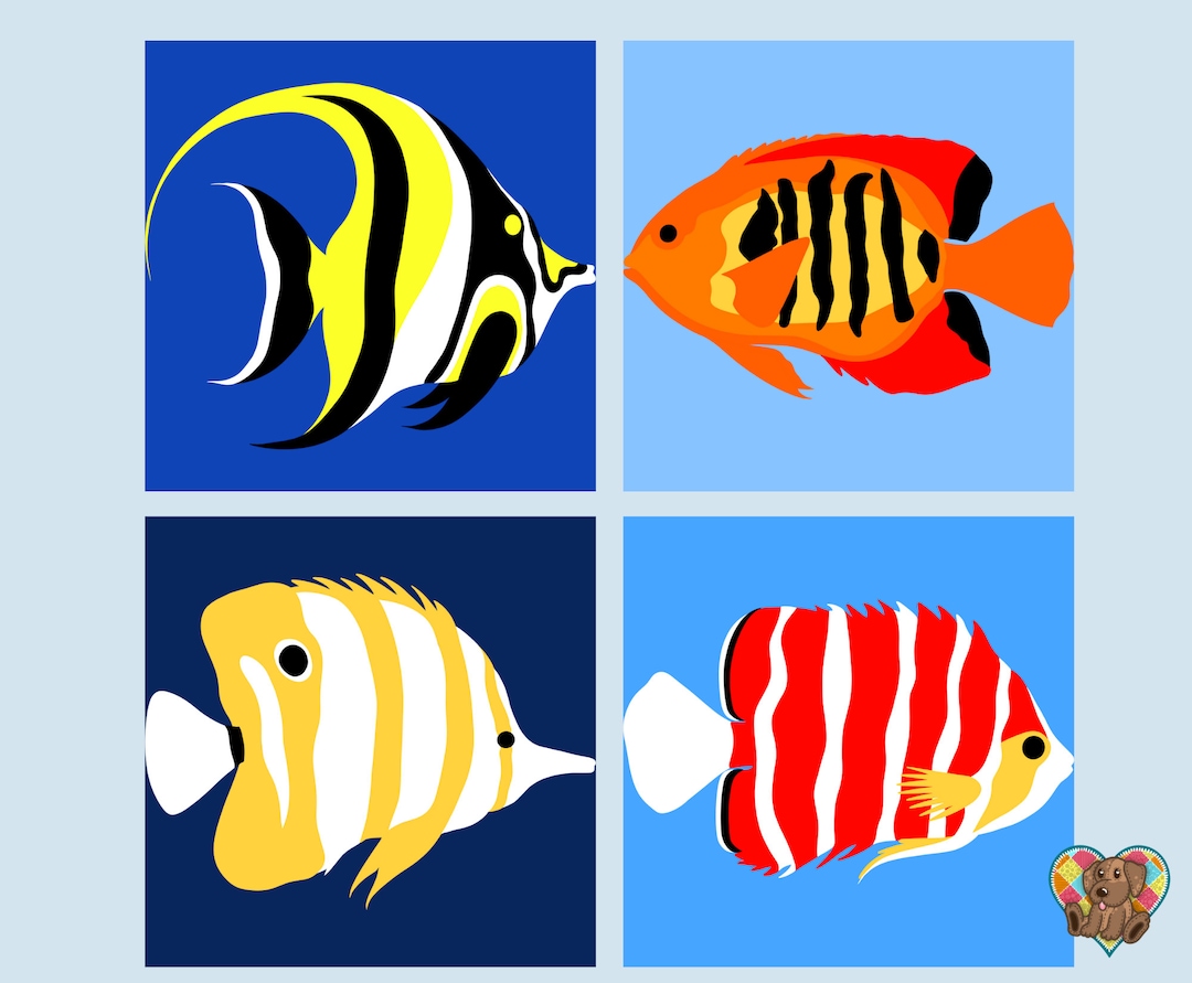 Tropical Fish Applique Quilt Block Pattern | Downloadable PDF Quilt ...