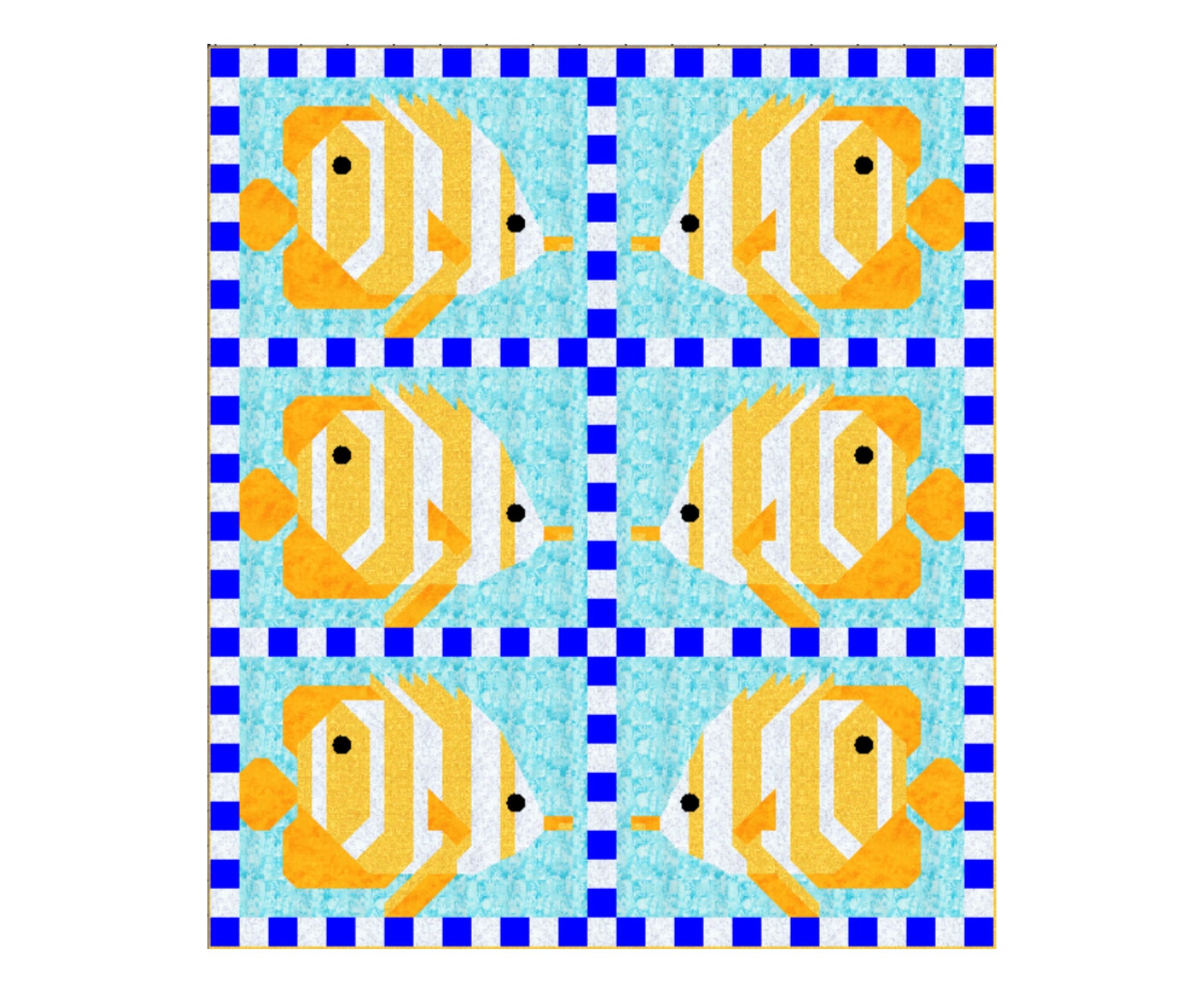 Butterfly Fish Quilt Block Pattern Downloadable PDF Quilt | Etsy