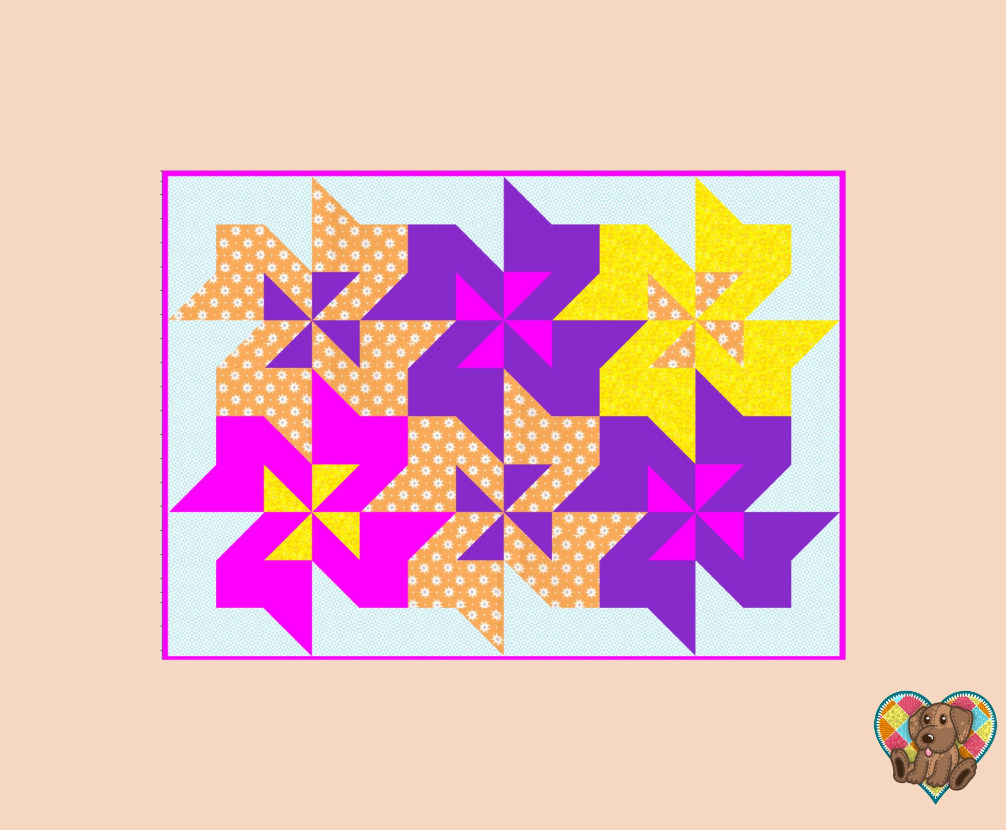 Pinwheel Flowers Quilt Block PDF Pattern Flower Quilt Block - Etsy