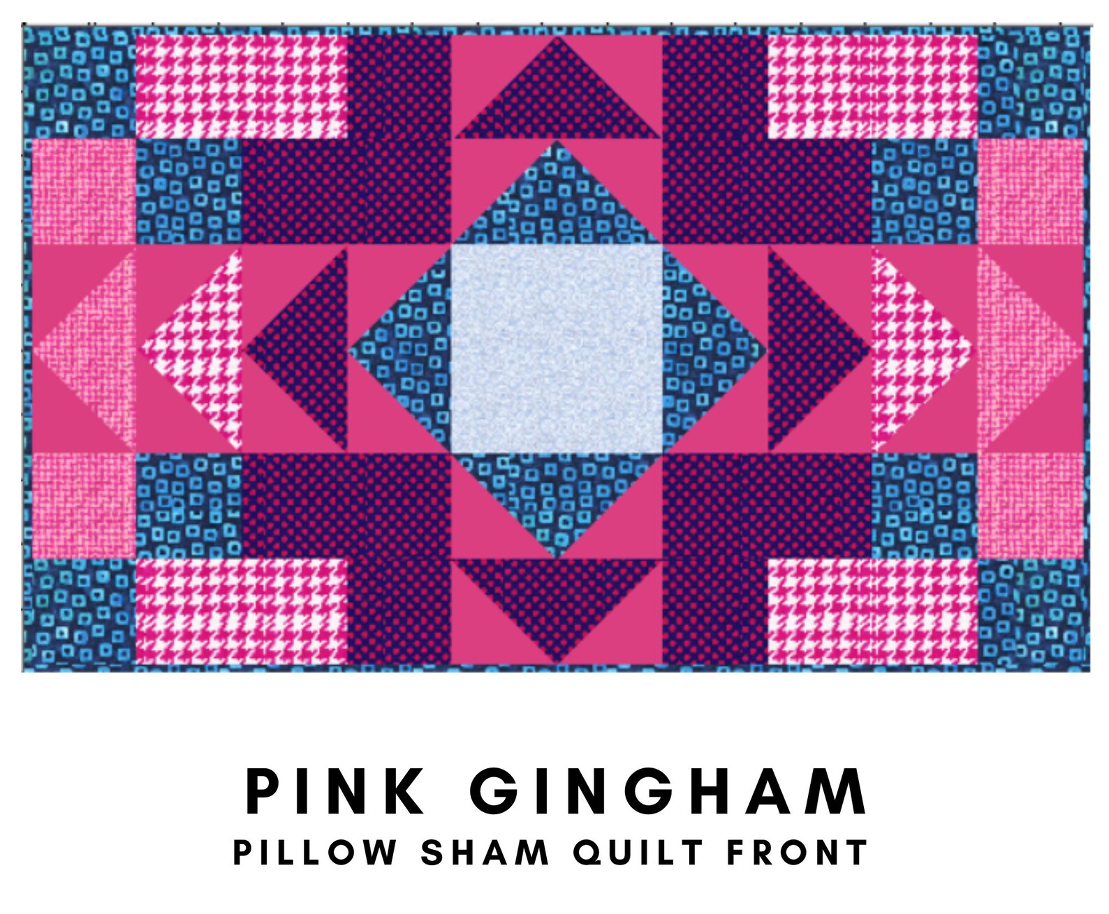 Pink Gingham Quilt Block Pattern Pdf Pink Quilt Block Pdf Pattern ...