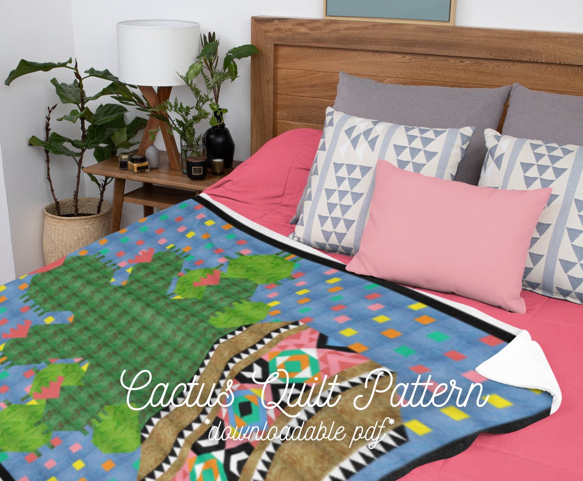 Cactus Quilt Pattern Downloadable PDF Cactus Block Quilt - Etsy
