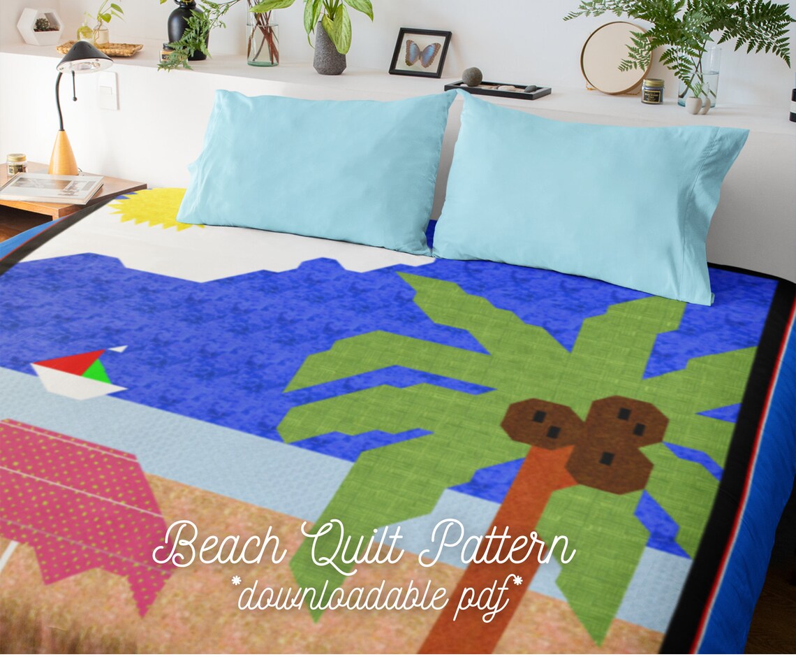 Beach Quilt Block Pattern Pdf Downloadable PDF Quilt Pattern | Etsy