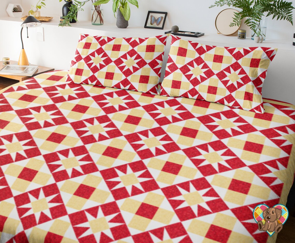 Starburst Downloadable Quilt Block Pattern Pdf Starburst Quilt Block ...
