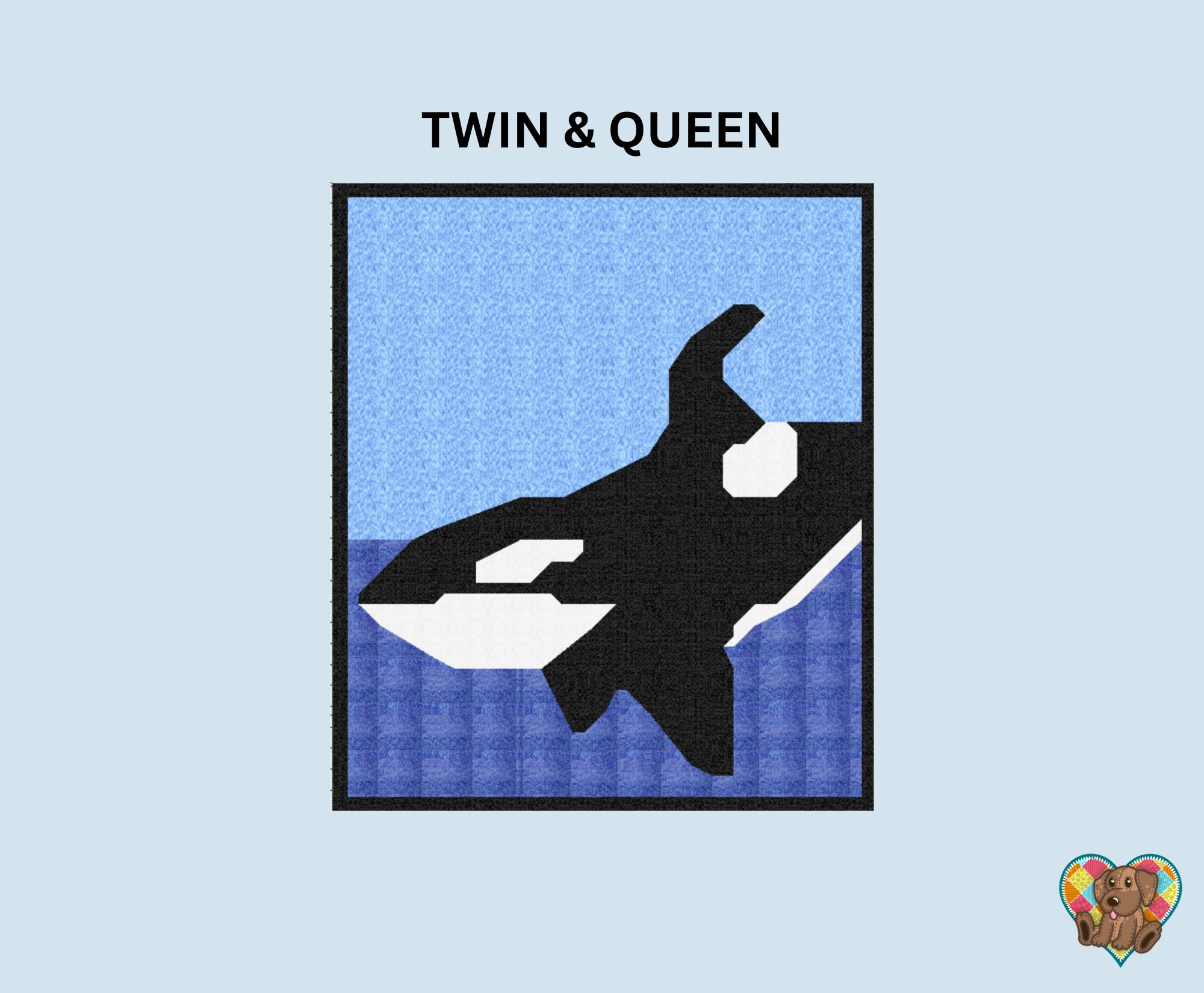 Killer Whale Quilt Pattern Pdf | Downloadable PDF Orca Quilt Pattern ...