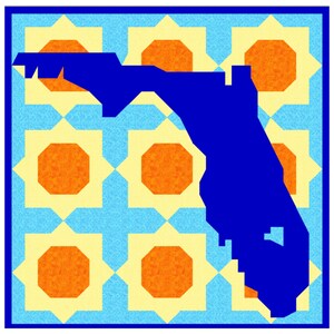 Florida Quilt Block Pdf Pattern State Quilt Block Pdf - Etsy
