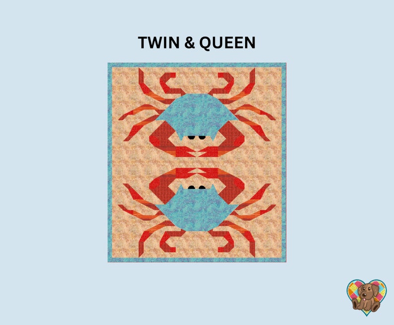 Blue Crab Quilt Pattern | Downloadable Blue Crab Quilt Pattern | Ocean ...