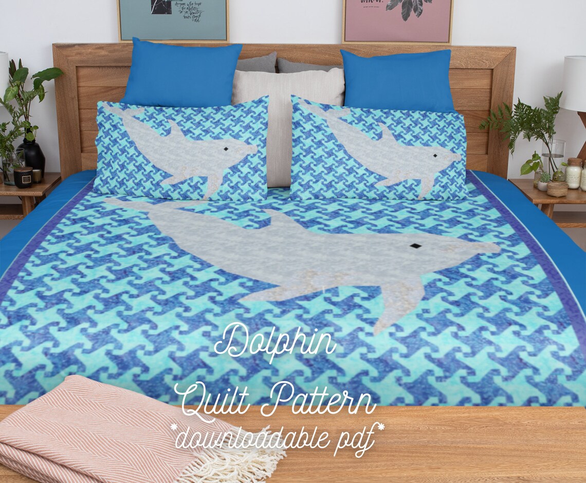 Dolphin Quilt Block Pattern Downloadable PDF Quilt Pattern | Etsy