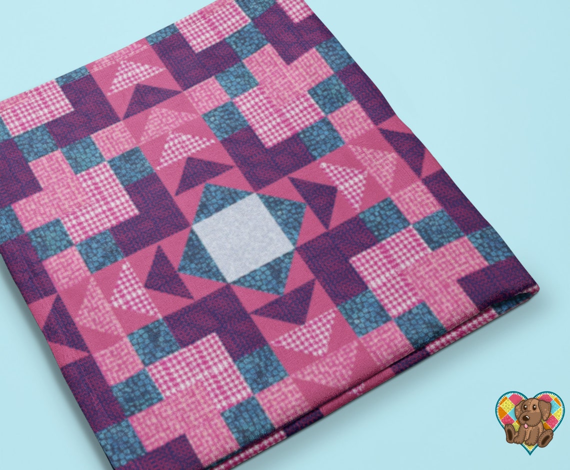 Pink Gingham Quilt Block Pattern Pdf Pink Quilt Block Pdf Pattern ...