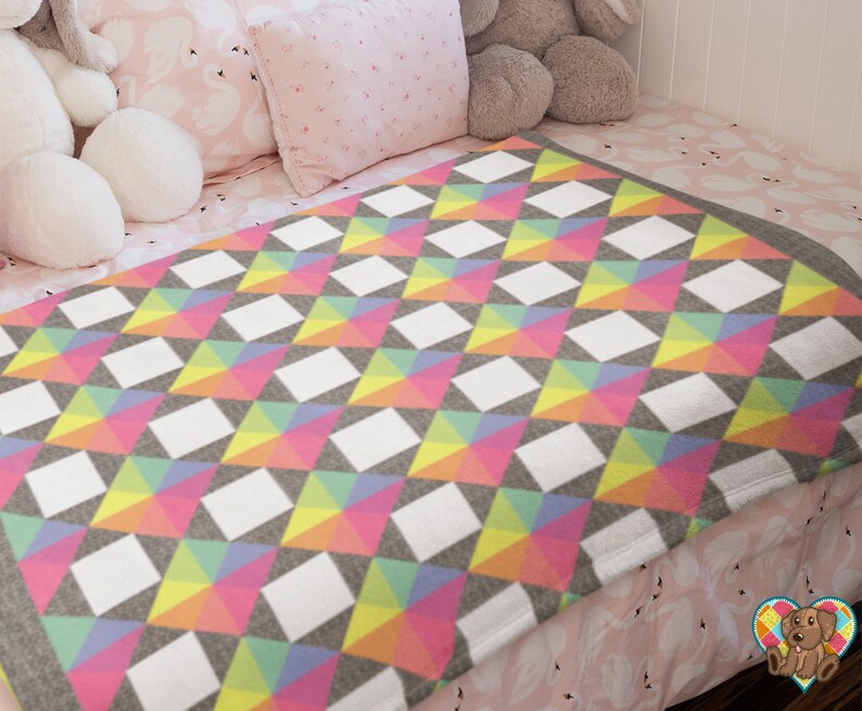 Rainbow Squares Quilt Block Pattern Downloadable PDF Quilt - Etsy