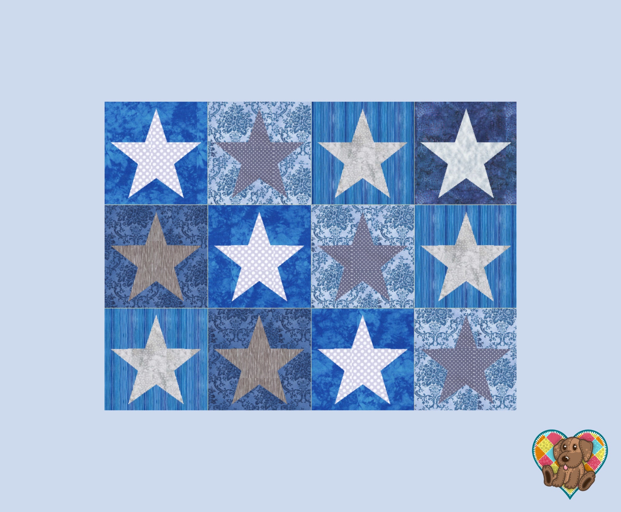 Star Applique Quilt Pattern Digital PDF Quilt Pattern Beginner Applique ...