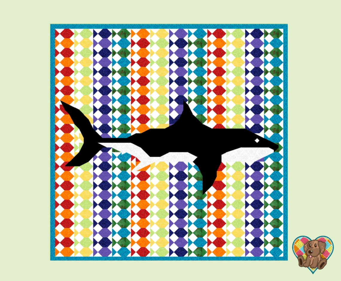 Great White Shark Quilt Block Pattern Downloadable Quilt - Etsy