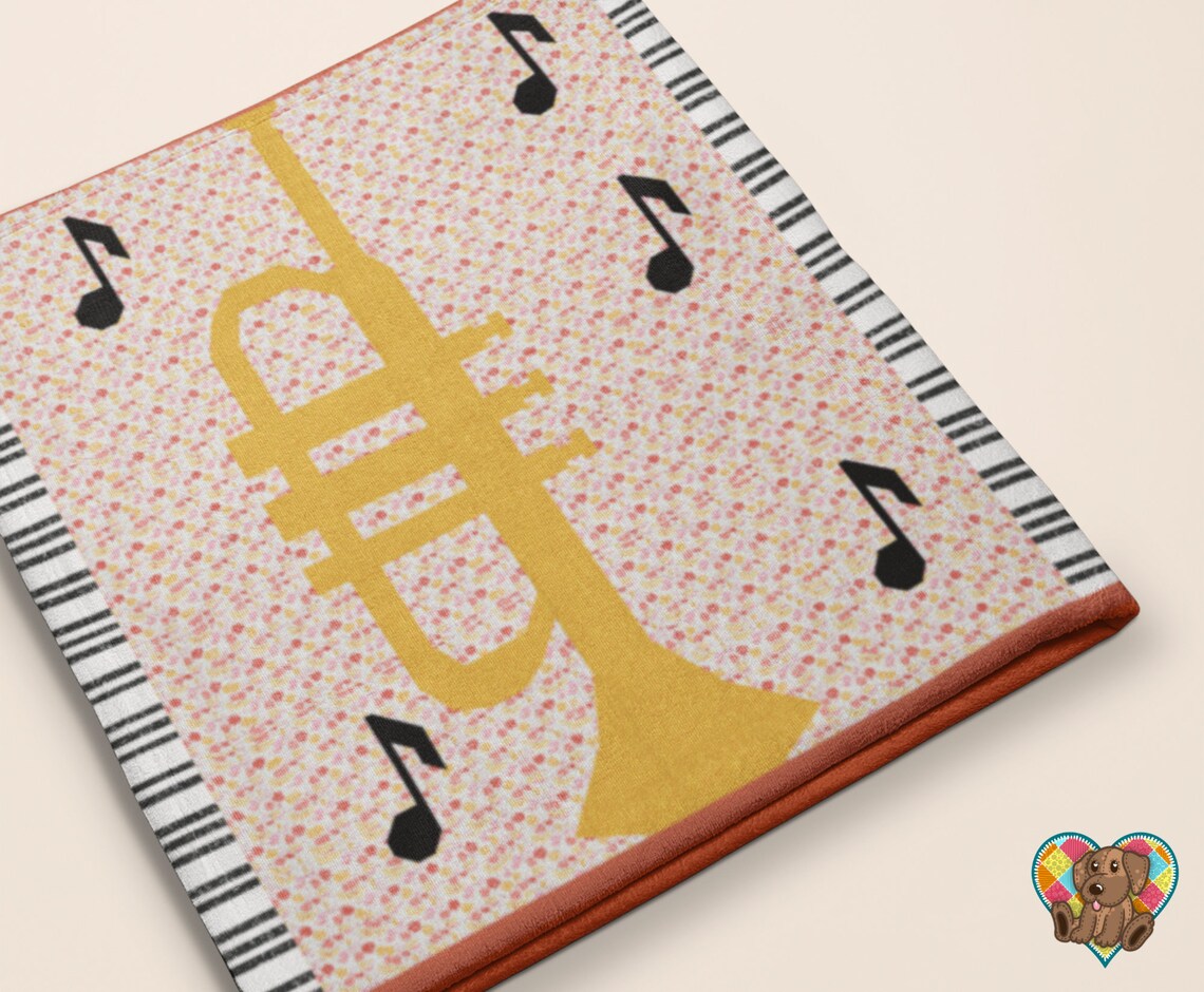 Trumpet Music Downloadable Quilt Block Pattern Pdf Trumpet Music Quilt ...