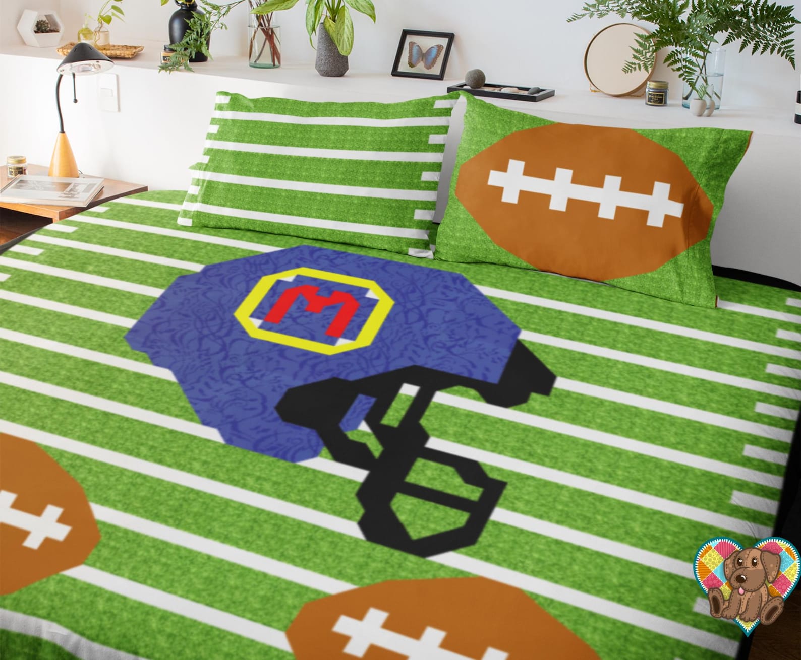 Football Quilt Pattern | Downloadable PDF Football Quilt Pattern ...