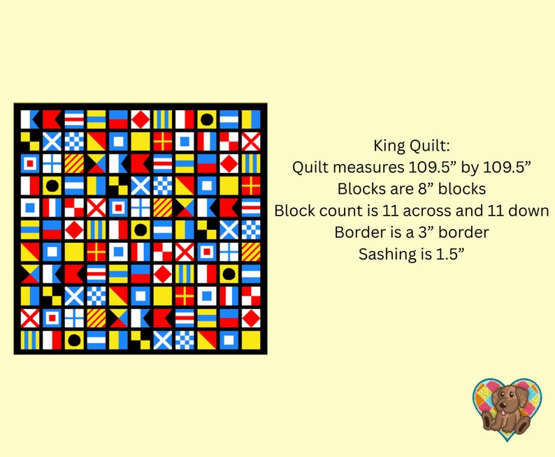 Nautical Flags Quilt Pattern: Beginner Ocean Theme (PDF Download) - Etsy