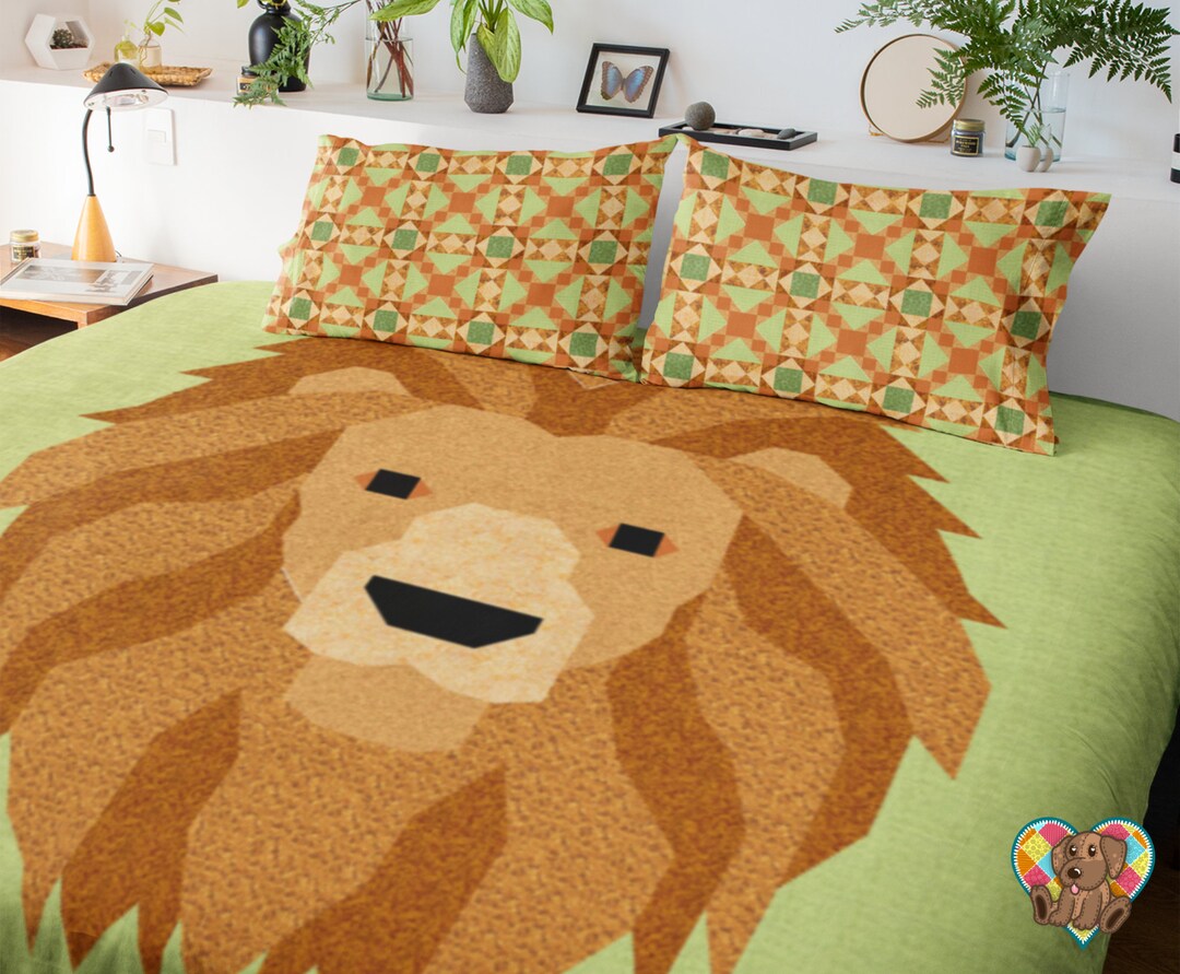 Lion Downloadable Quilt Pattern | Lion Quilt Pattern Pdf | African ...