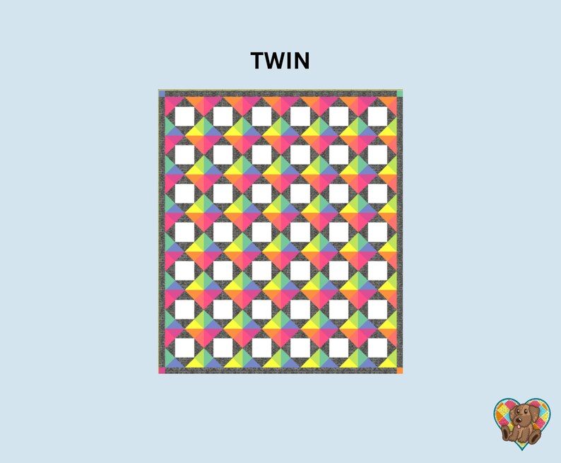 Rainbow Squares Quilt Block Pattern Downloadable PDF Quilt Pattern ...