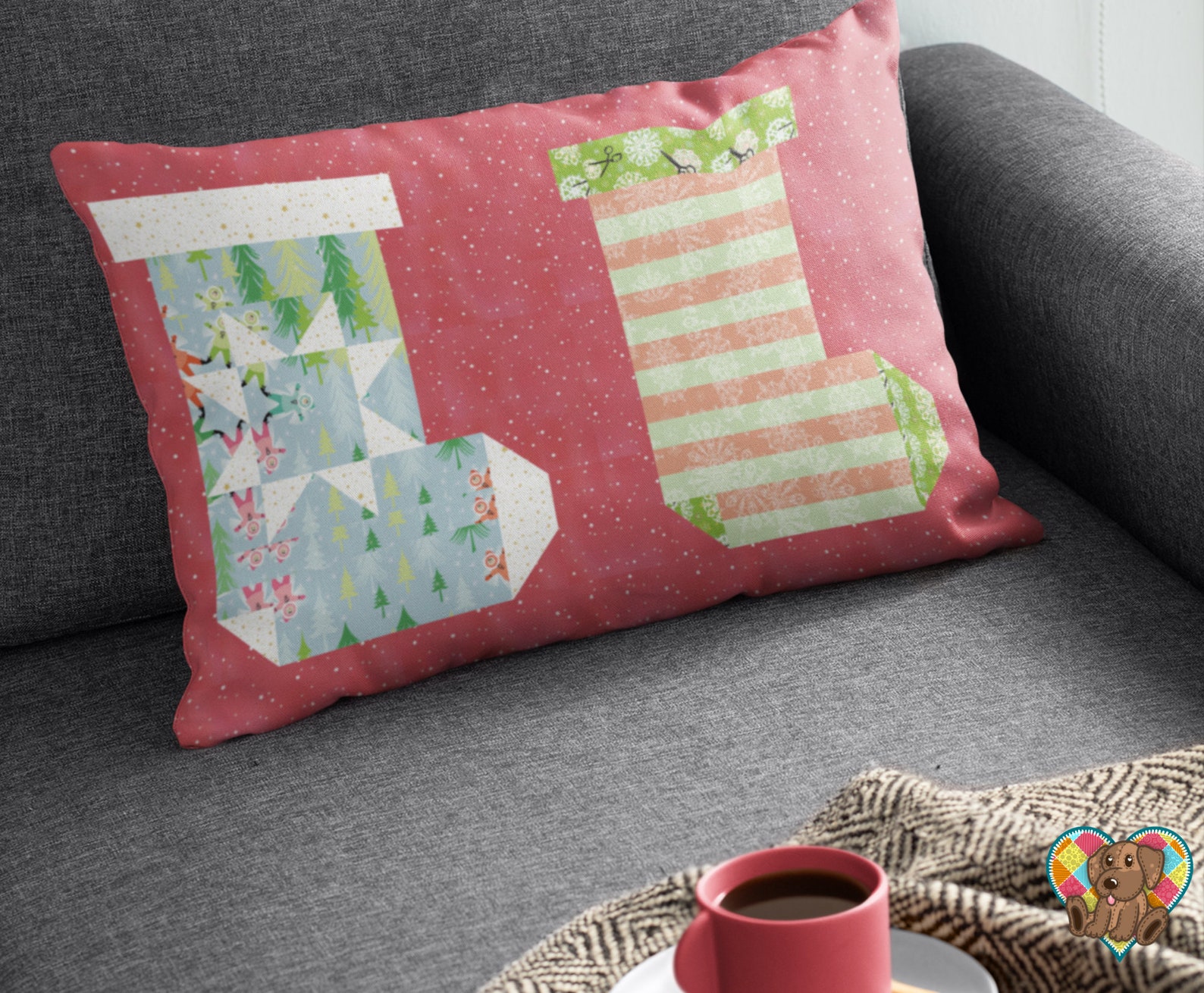 Christmas Stockings Quilt Block Pattern Downloadable Christmas Quilt ...