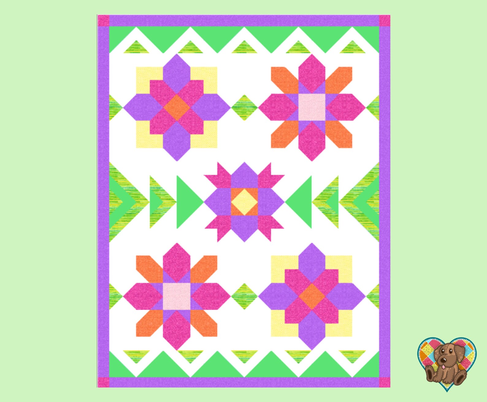 Flower Garden Quilt Block Pattern Downloadable PDF Flower - Etsy