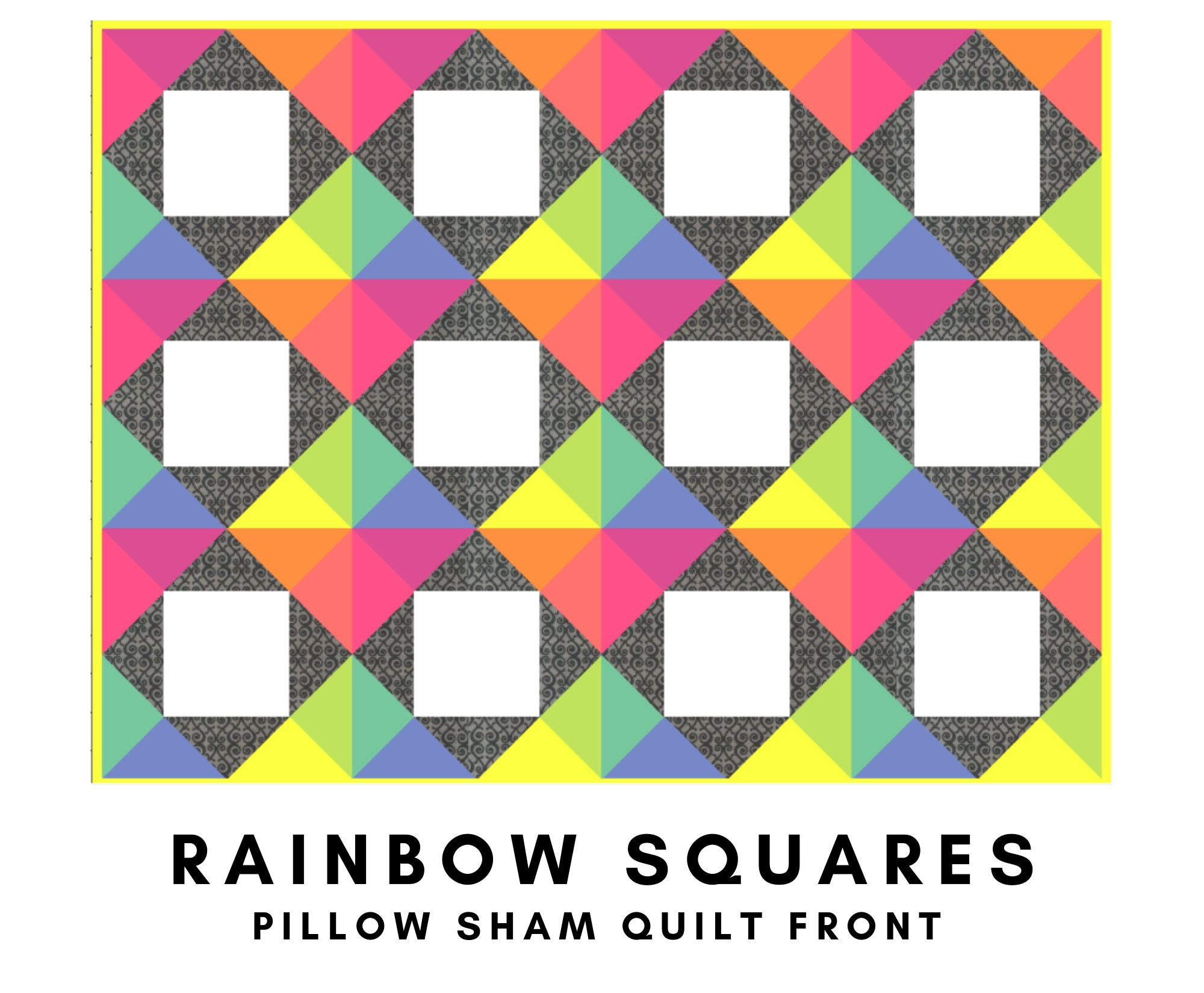 Rainbow Squares Quilt Block Pattern Downloadable PDF Quilt - Etsy