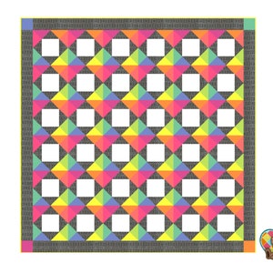Rainbow Squares Quilt Block Pattern Downloadable PDF Quilt - Etsy