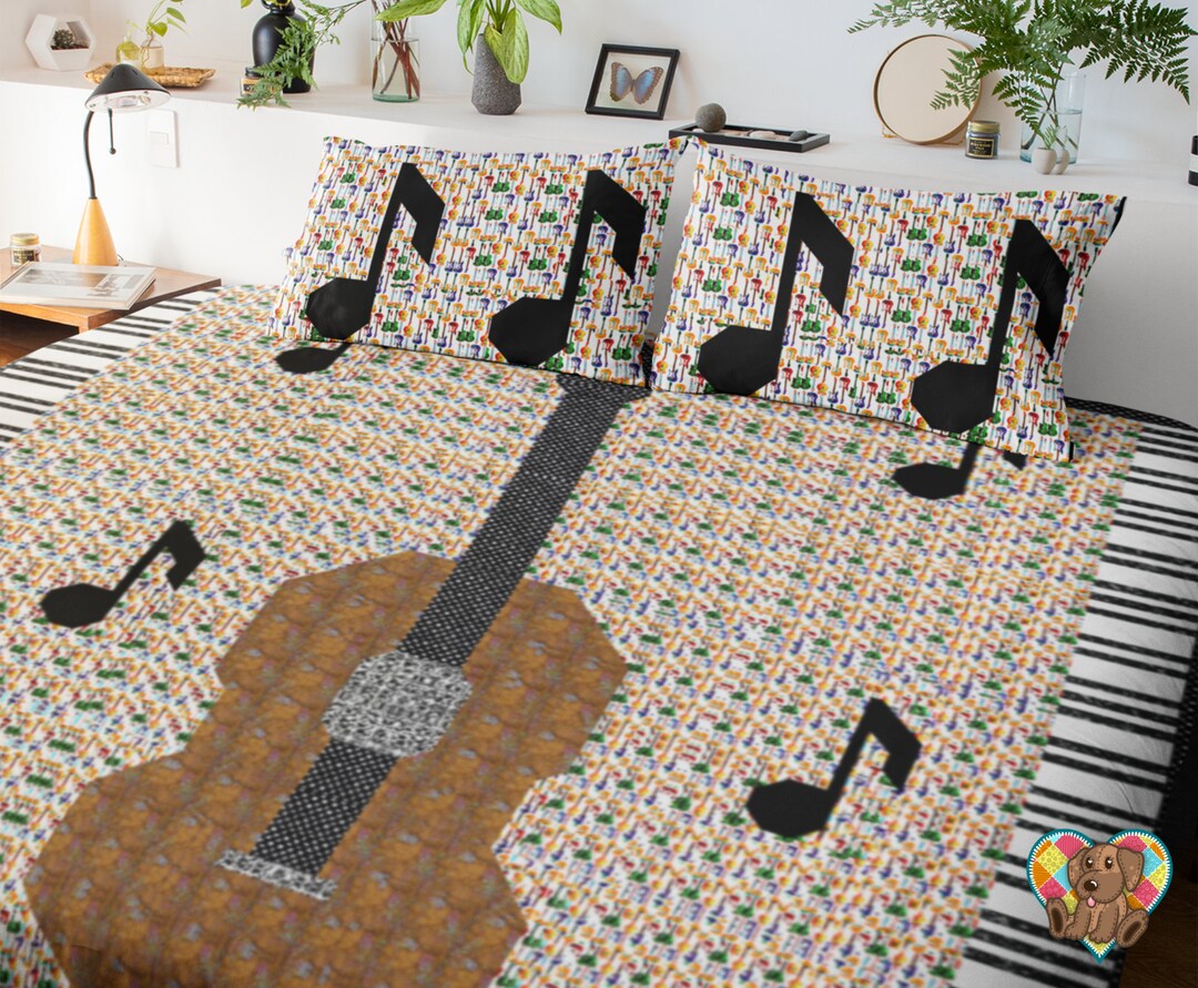 Guitar Music Quilt Pattern: DIY Baby to King Size (PDF Downloadable ...