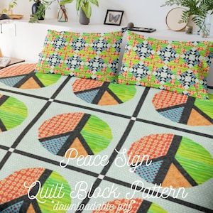 Peace Sign Quilt Block Pdf Pattern Peace Sign Quilt Pattern - Etsy