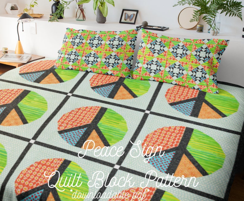 Peace Sign Quilt Block Pdf Pattern Peace Sign Quilt Pattern - Etsy