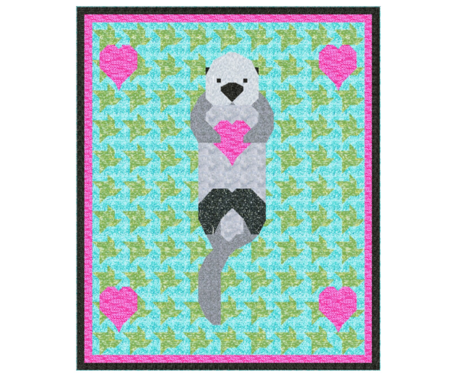 Otter Quilt Block Pattern Downloadable PDF Otter Quilt | Etsy